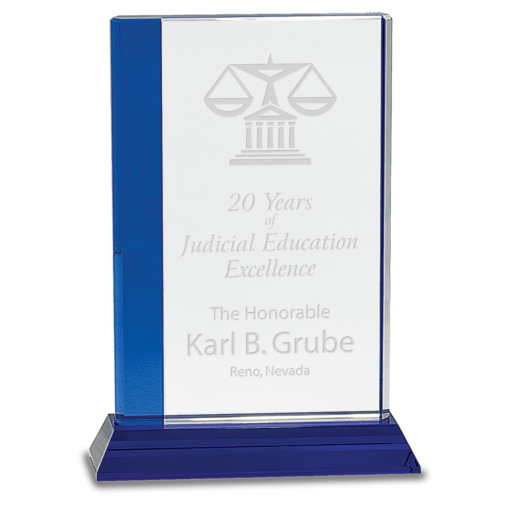 Edge Crystal with Base - Blue – Awards & More